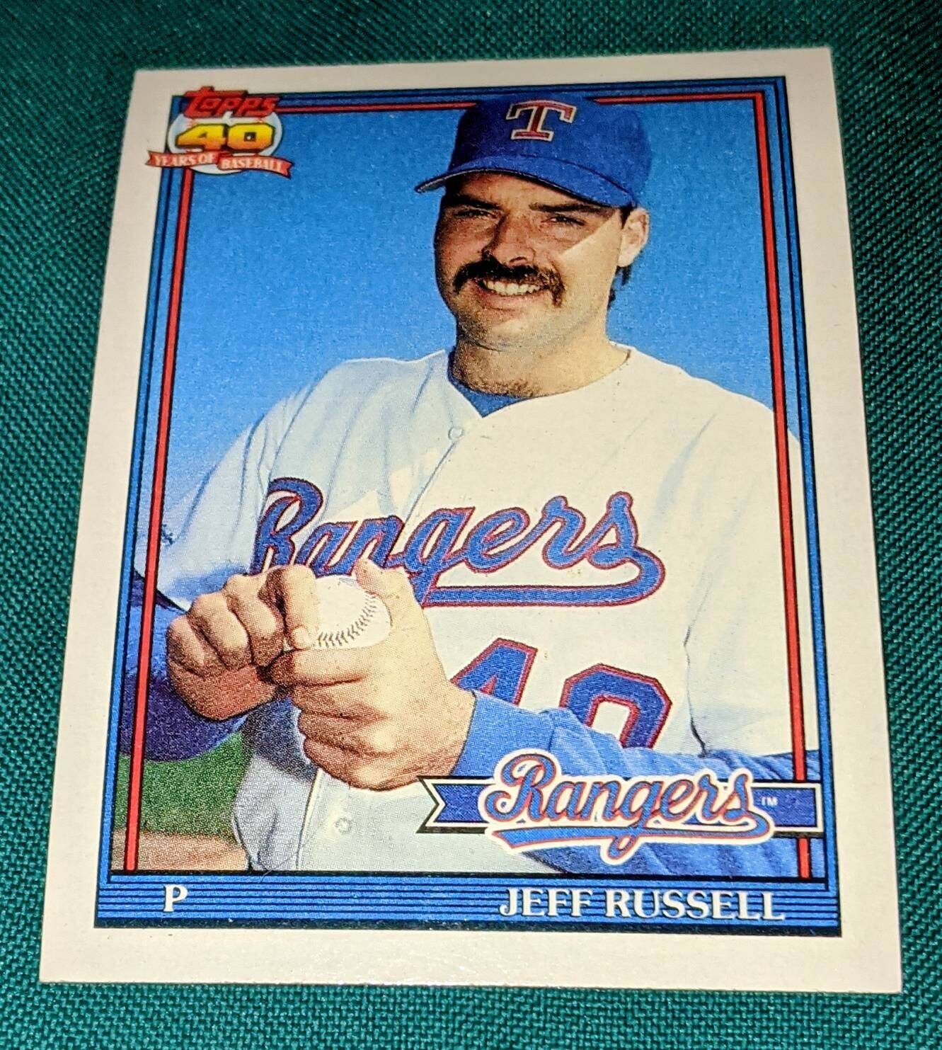 Vintage Jeff Russell Texas Rangers 1991 Topps 40 Years | Etsy