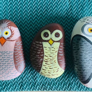 Pebble Art OWLS - Etsy