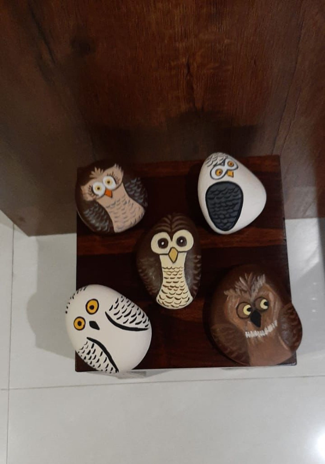 Pebble Art OWLS - Etsy