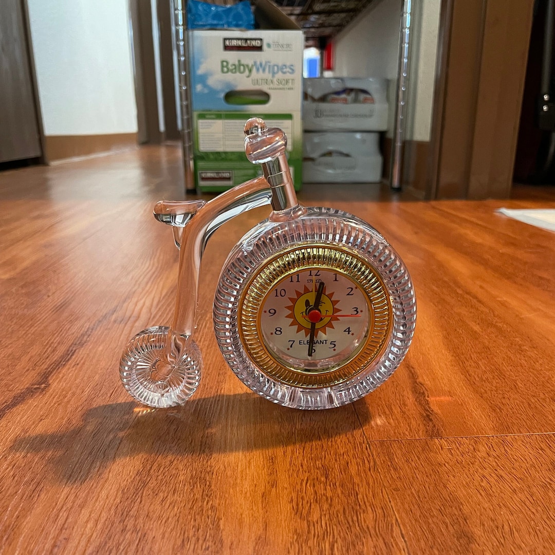Vintage Penny Farthing Clock, Penny Farthing Clock, Glass Clock, Table ...