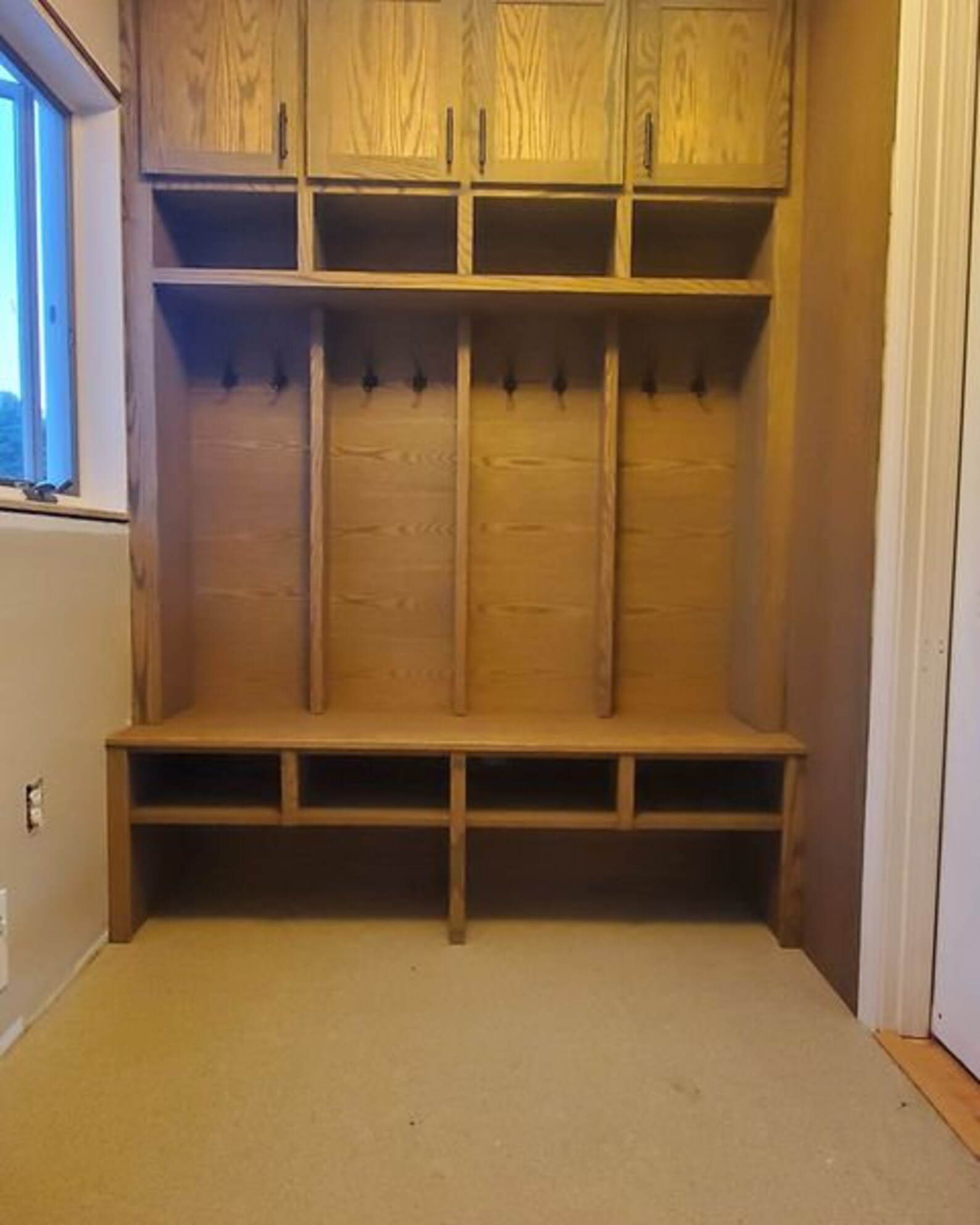 Hall Tree Bench Storage Mudroom Lockers Coat Rack Storage Furniture ...