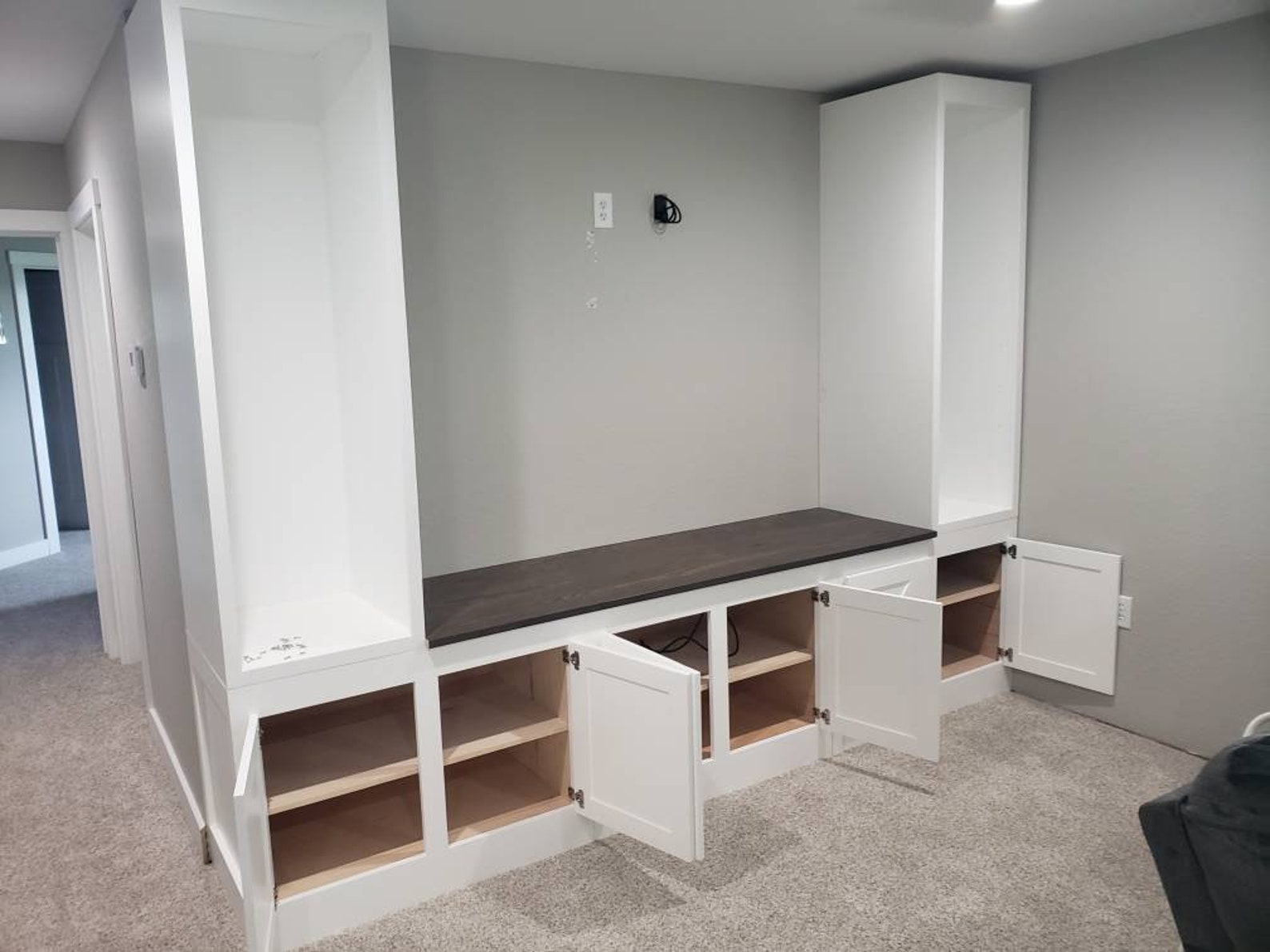 Custom Media Center Entertainment Center Built-in TV Stand Storage ...