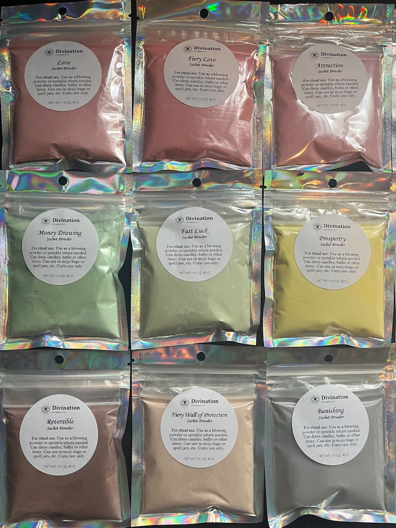 Assortment of Blowing Powders | Sachet Powders | Ritual Powders ...