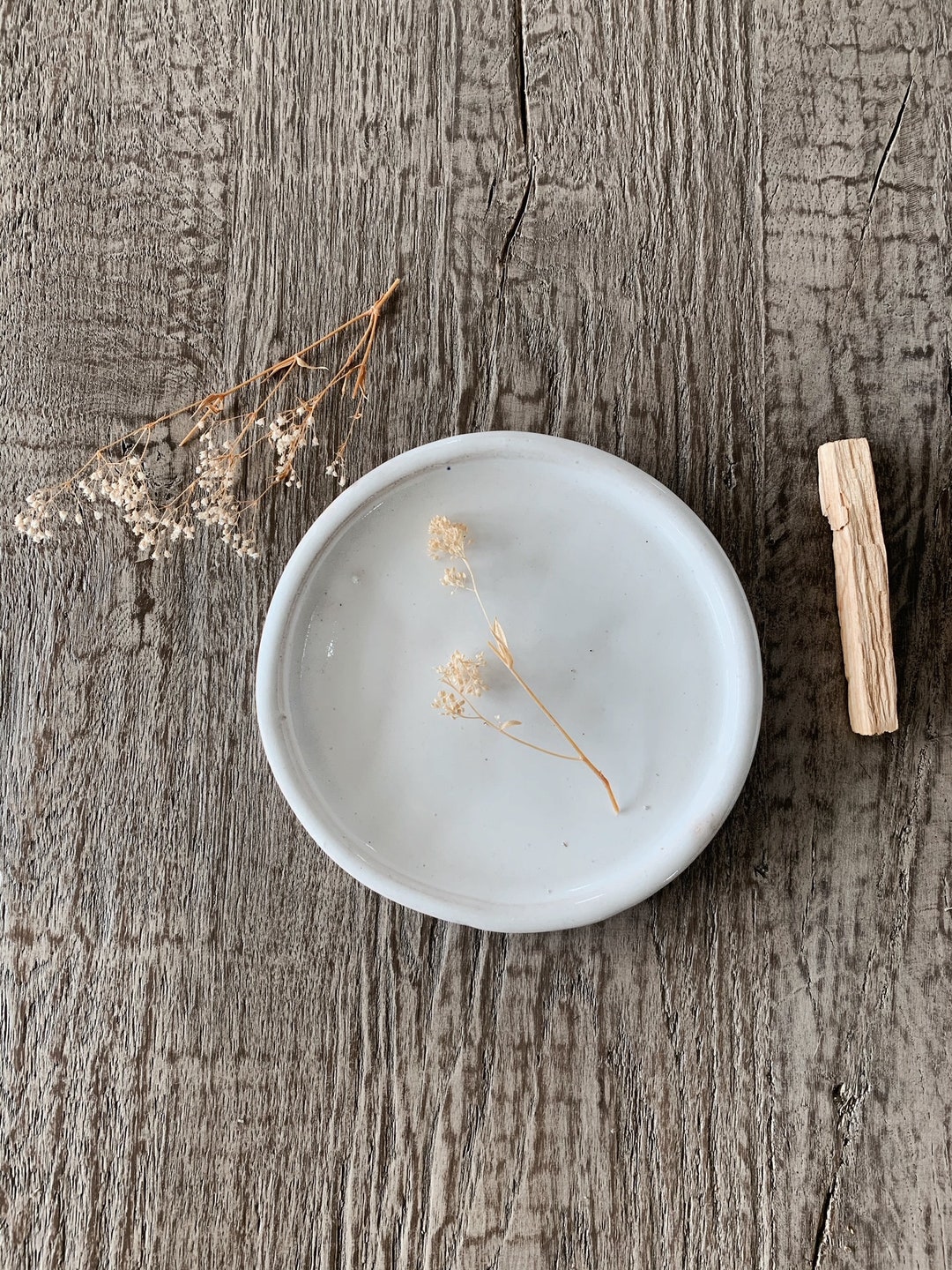 White Glazed Pottery Smudge Dish for Palo Santo Sage Stick - Etsy
