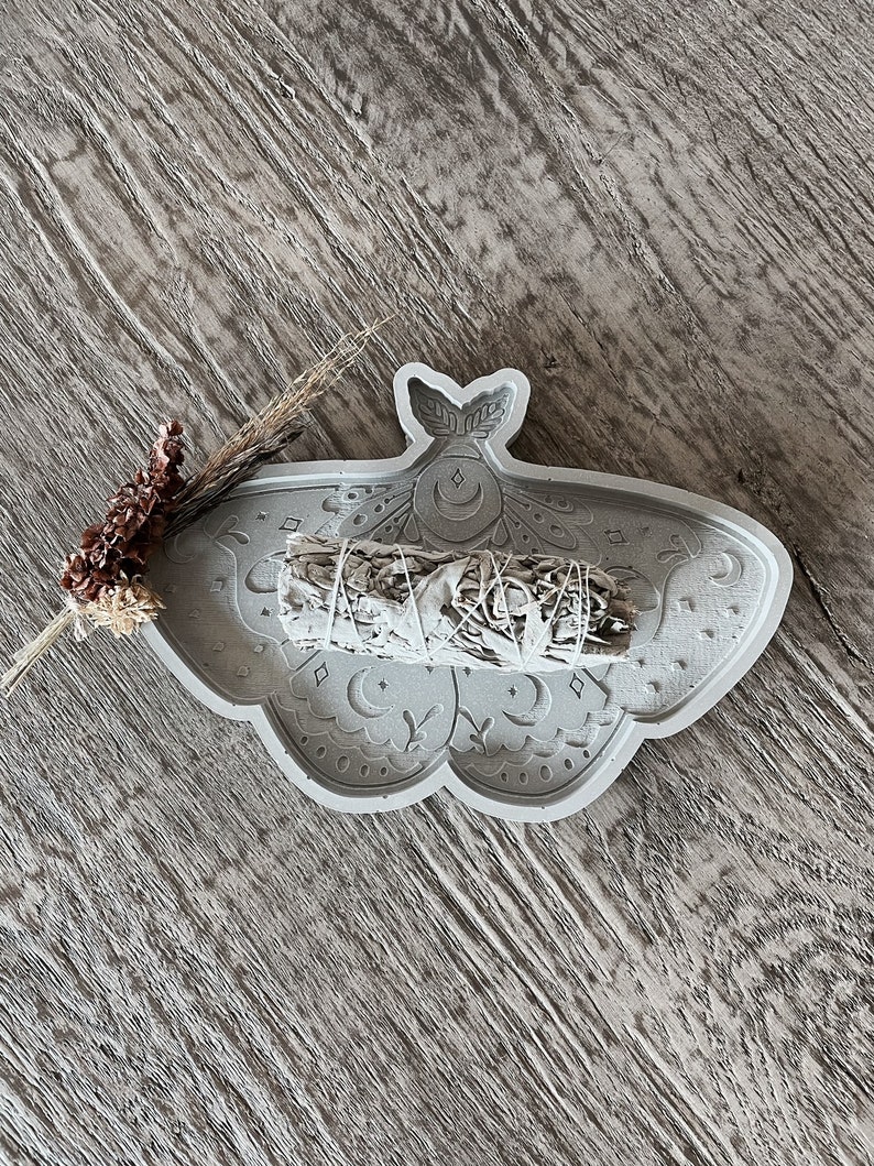 Cement Luna Moon Moth Smudge Dish for Palo Santo Sage Stick - Etsy