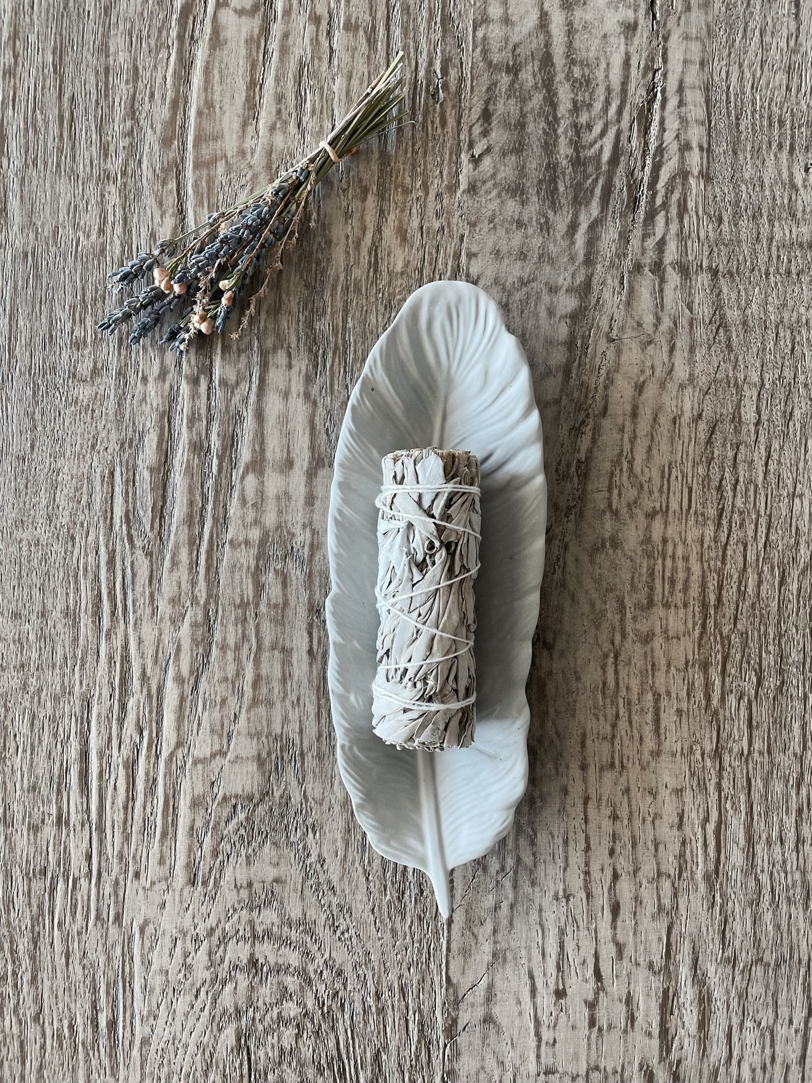 Cement Feather Smudge Dish for Palo Santo Sage Stick Incense | Etsy