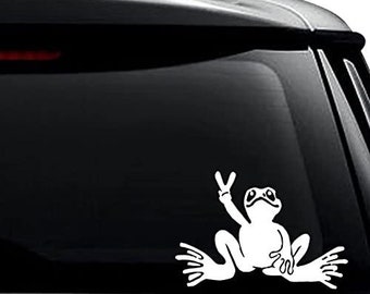 Peace Frog Bumper Sticker - Etsy