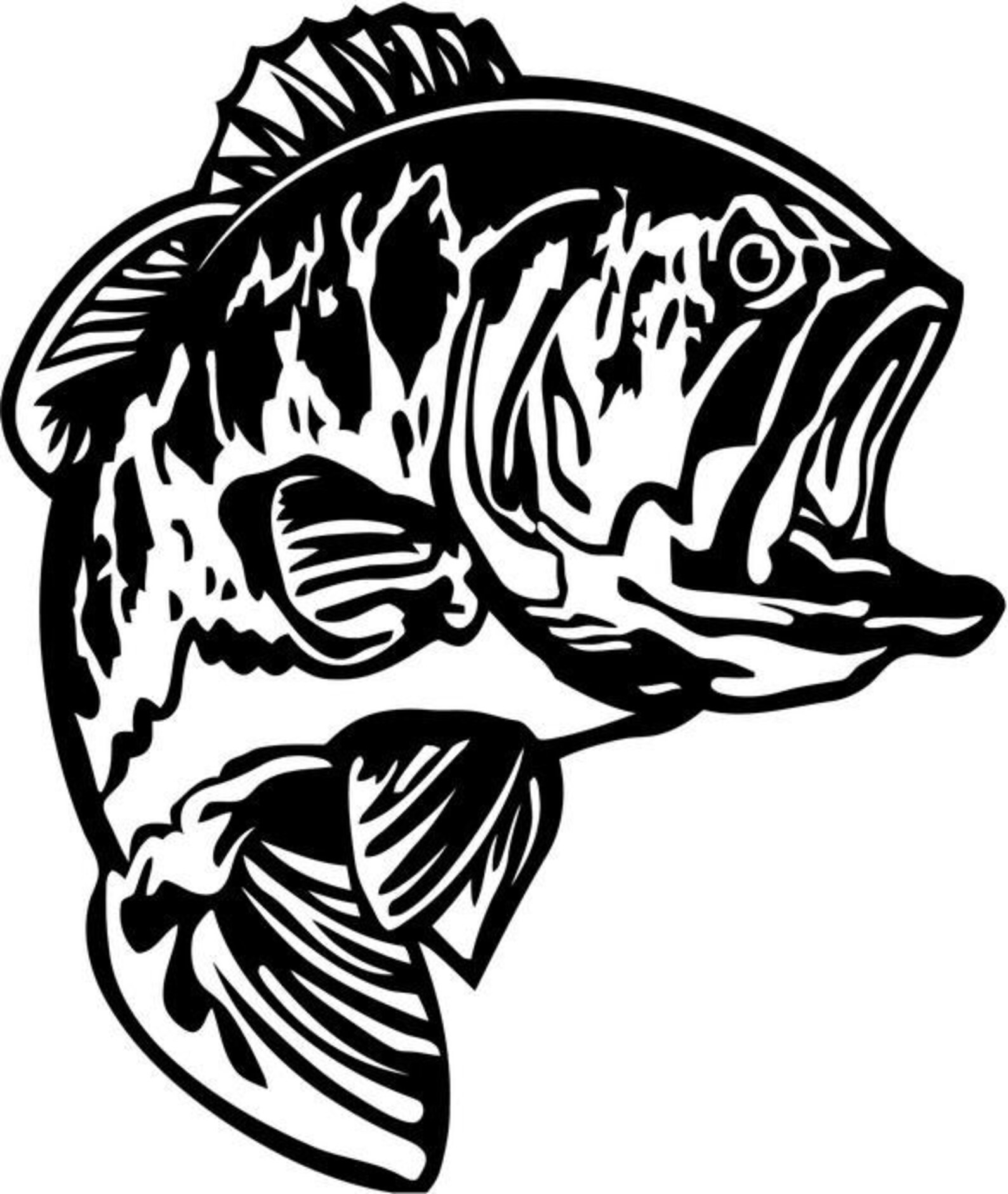 Wildlife_bass_fish - Vinyl Decal Sticker - Wall Decor Motorcycle Car ...