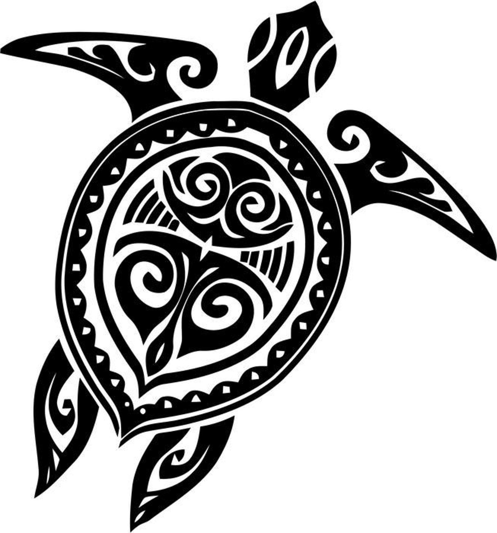 Wildlife_tribal_sea_turtle 2 - Vinyl Decal Sticker - Wall Decor ...
