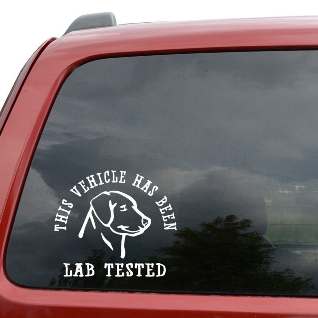 This Vehicle Has Been Lab Tested Labrador Dog Vinyl Decal Sticker Car ...