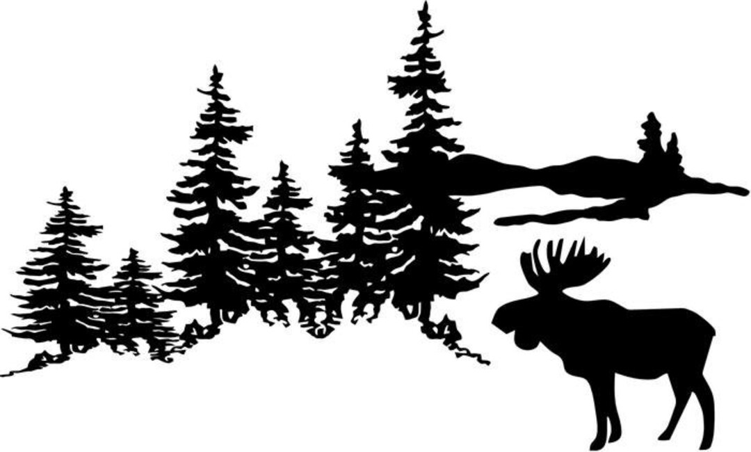 Wildlife_forest_moose - Vinyl Decal Sticker - Wall Decor Motorcycle Car ...