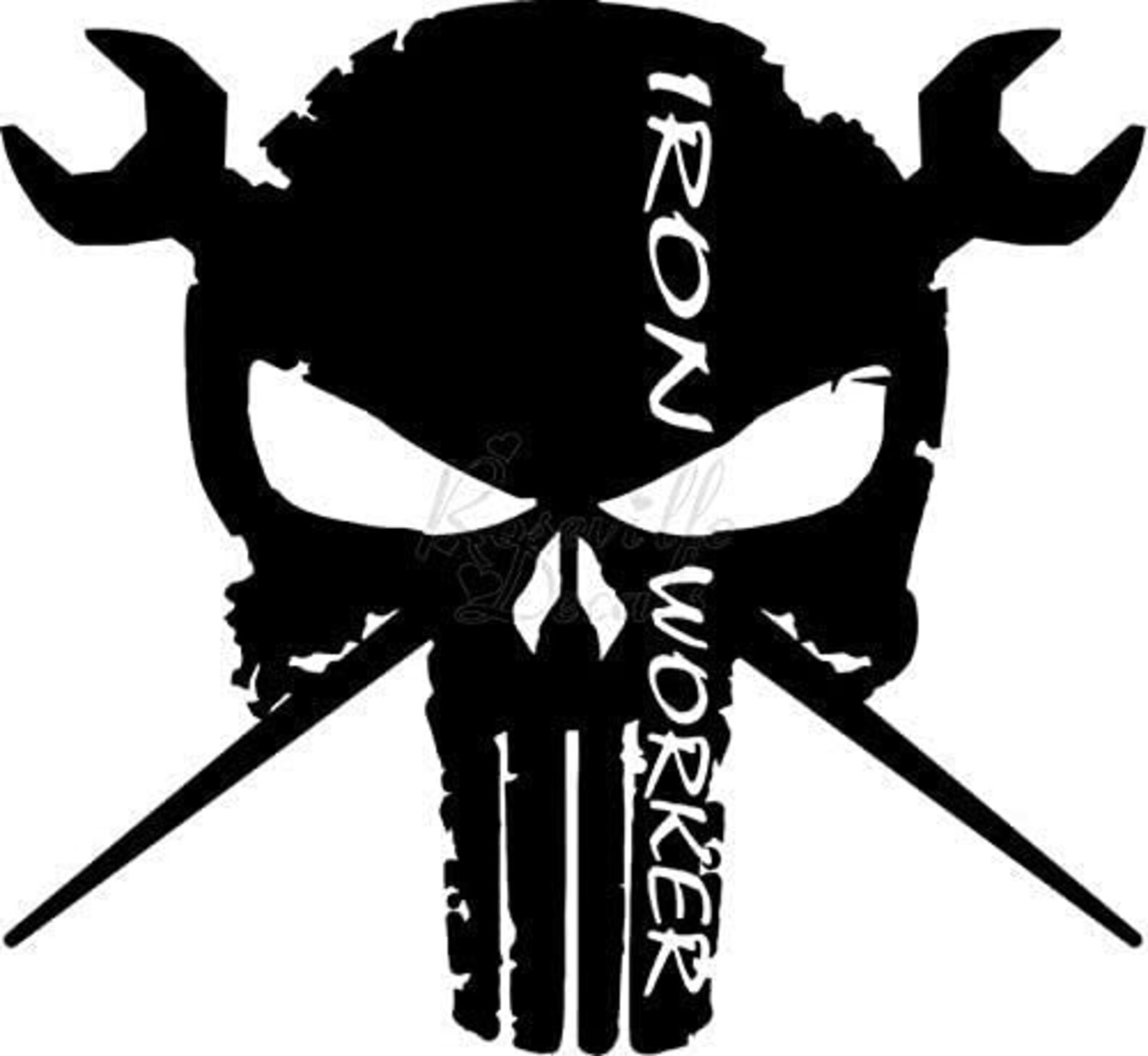 Death Skull Ironworker Tools Vinyl Decal Sticker for Home Office Decor ...