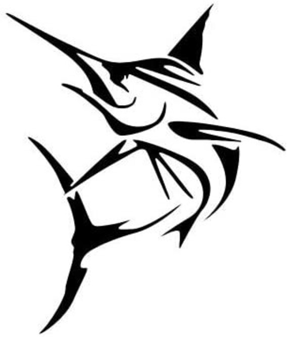 Marlin Swordfish Vinyl Decal Sticker | Etsy