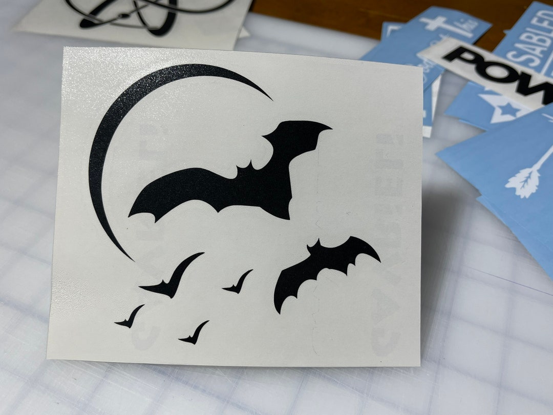 Ship From USA - Bats Flying Moon Decal Sticker for Use on Laptop ...