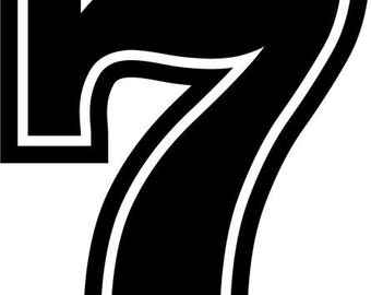 Made in USA Number 7 Seven Die Cut Vinyl Decal Sticker for Car Truck ...