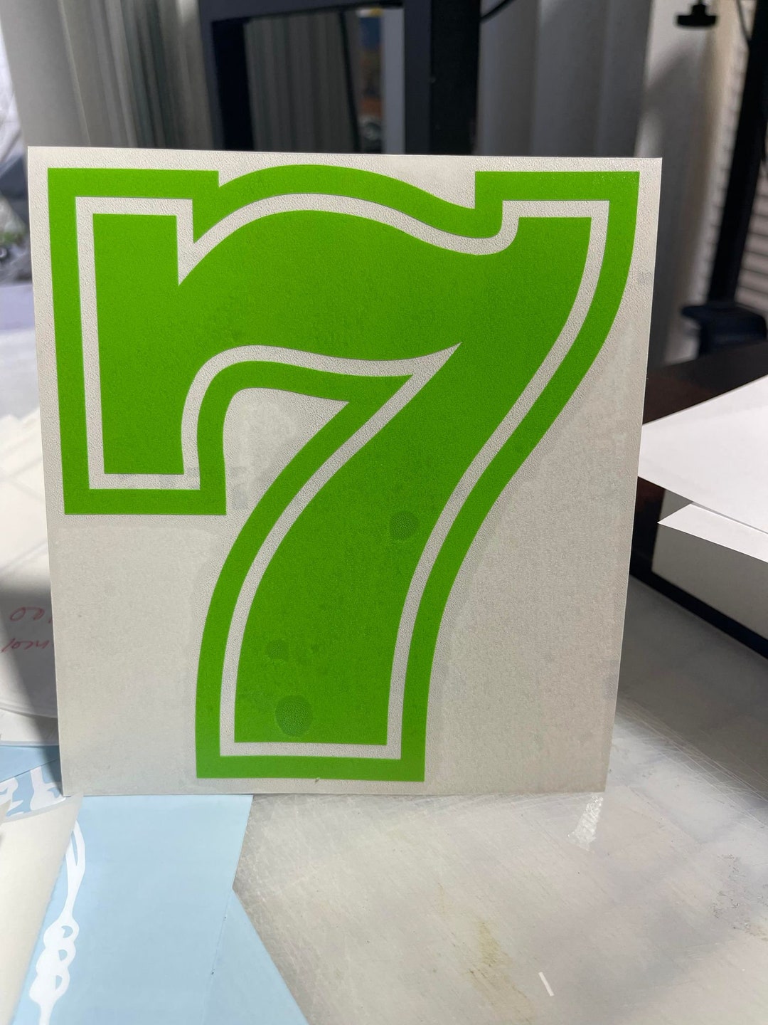 Nascar_race_flag_number Seven 7 Bumper Sticker Decal Safety Cute Funny ...