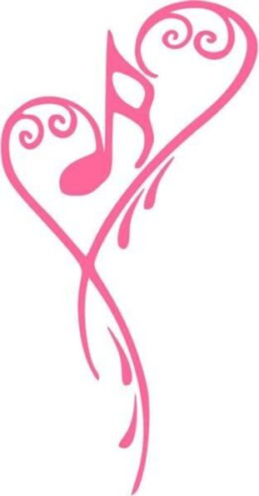 HEART NOTE Shape MUSIC Vinyl Decal Sticker - Etsy