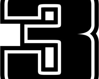 Racing Race Number 2 Two Die Cut Vinyl Decal Sticker for Go Kart Car ...