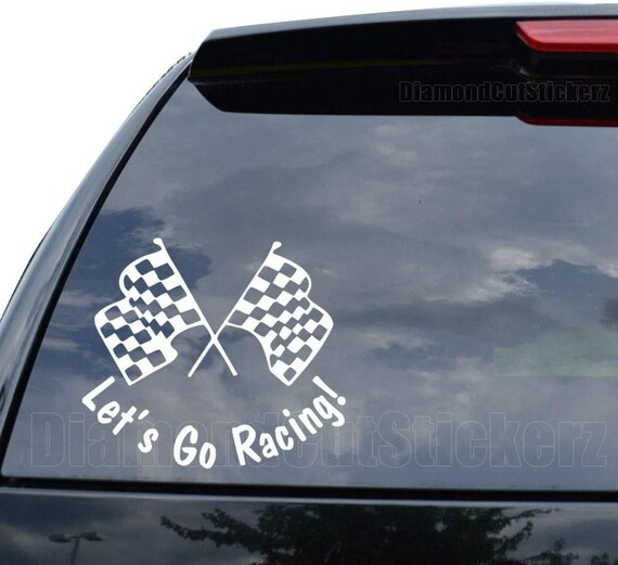 Let's GO Racing Checkered Flag Race CAR Decal Sticker Car | Etsy