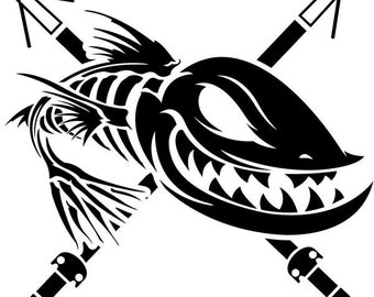 Bowfishing Spears Die Cut Vinyl Decal Sticker for Car Truck Motorcycle ...