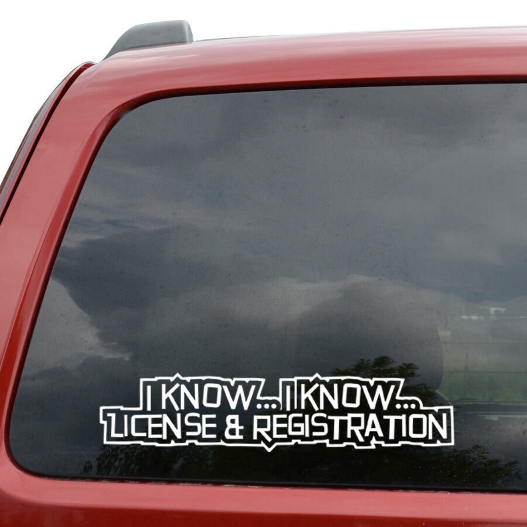 License and Registration JDM Vinyl Decal Sticker Car Truck Vehicle ...