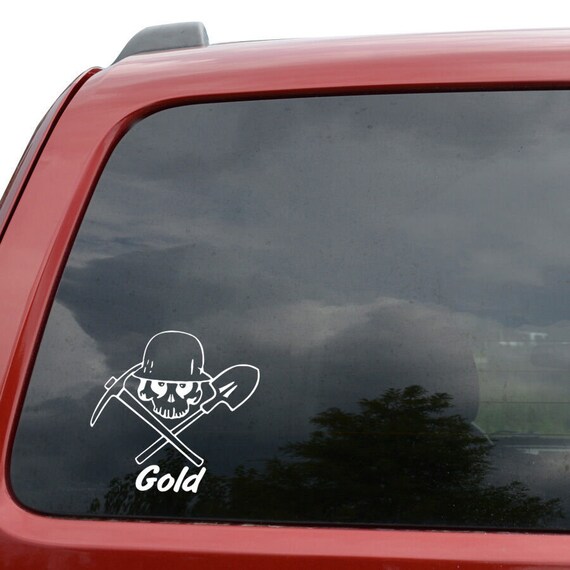 Gold Miner Skull Car Window Decor Vinyl Decal Sticker | Etsy