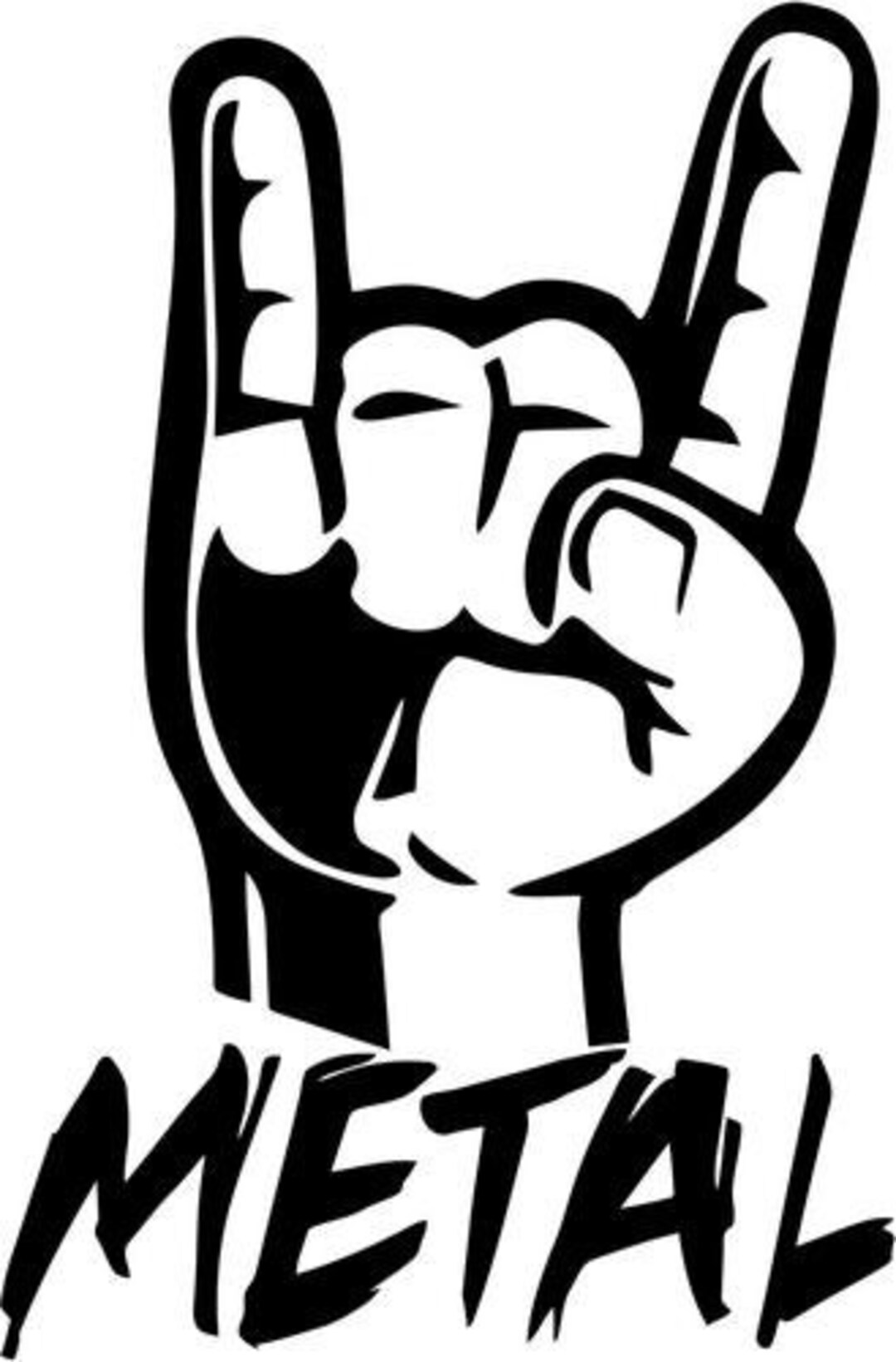 Metal Rock Devil Horns Decal Sticker Car Truck Motorcycle Window iPad ...