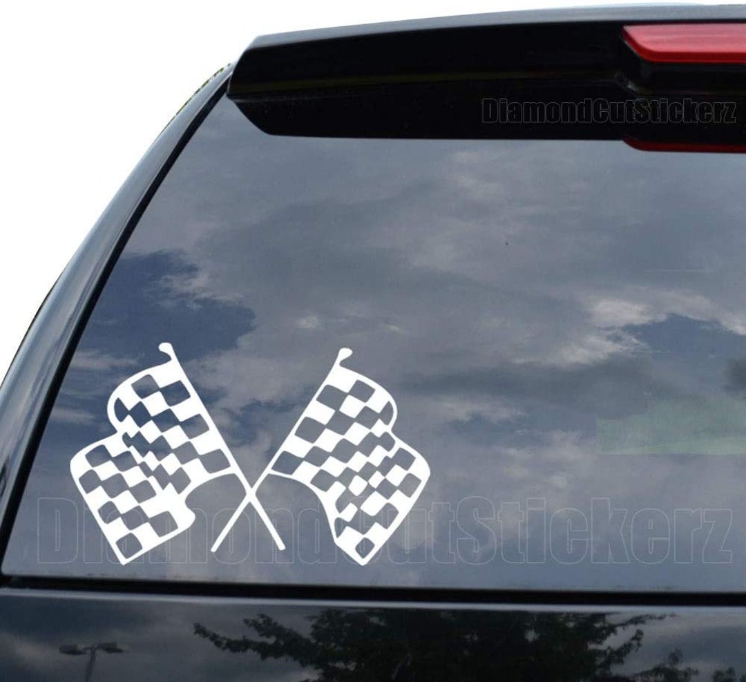 Racing Checkered Flag Race CAR Decal Sticker Car Truck Motorcycle ...