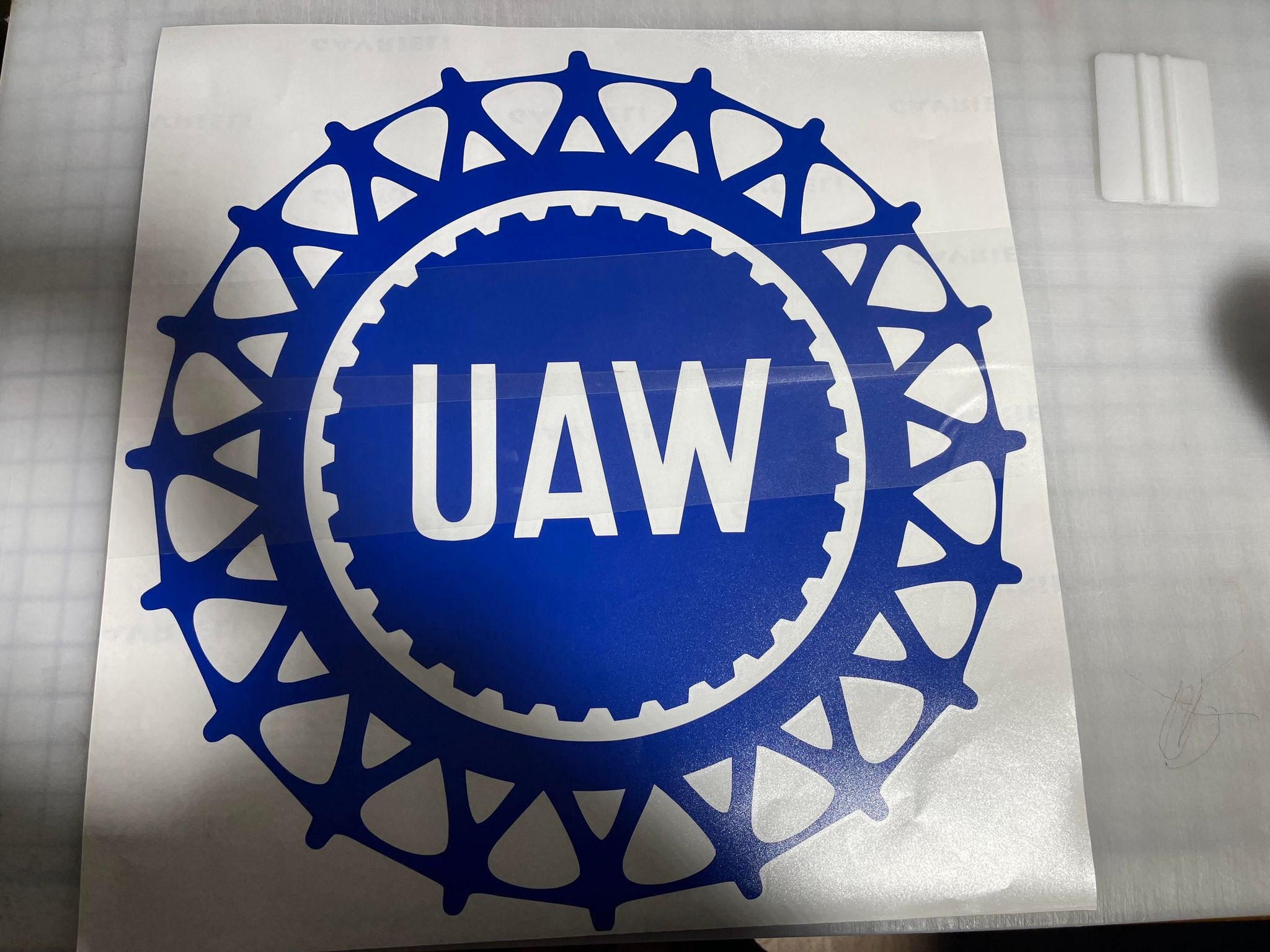 Corporatelogo_uaw_united_auto_workders - Die Cut Vinyl Decal Sticker ...