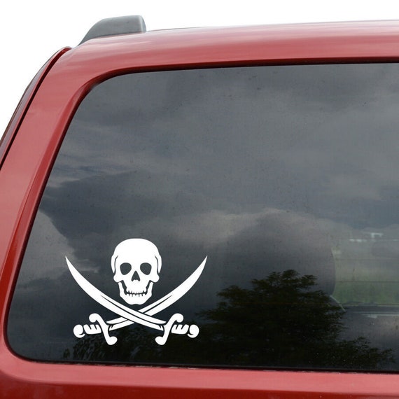 Pirate Jolly Roger Skull Vinyl Decal Sticker Car Truck Vehicle | Etsy
