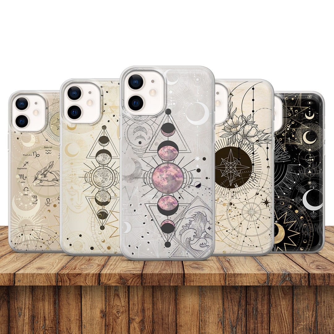 Moon Celestial Phone Case for iPhone 15, 14, 13, 12, 11, Samsung ...