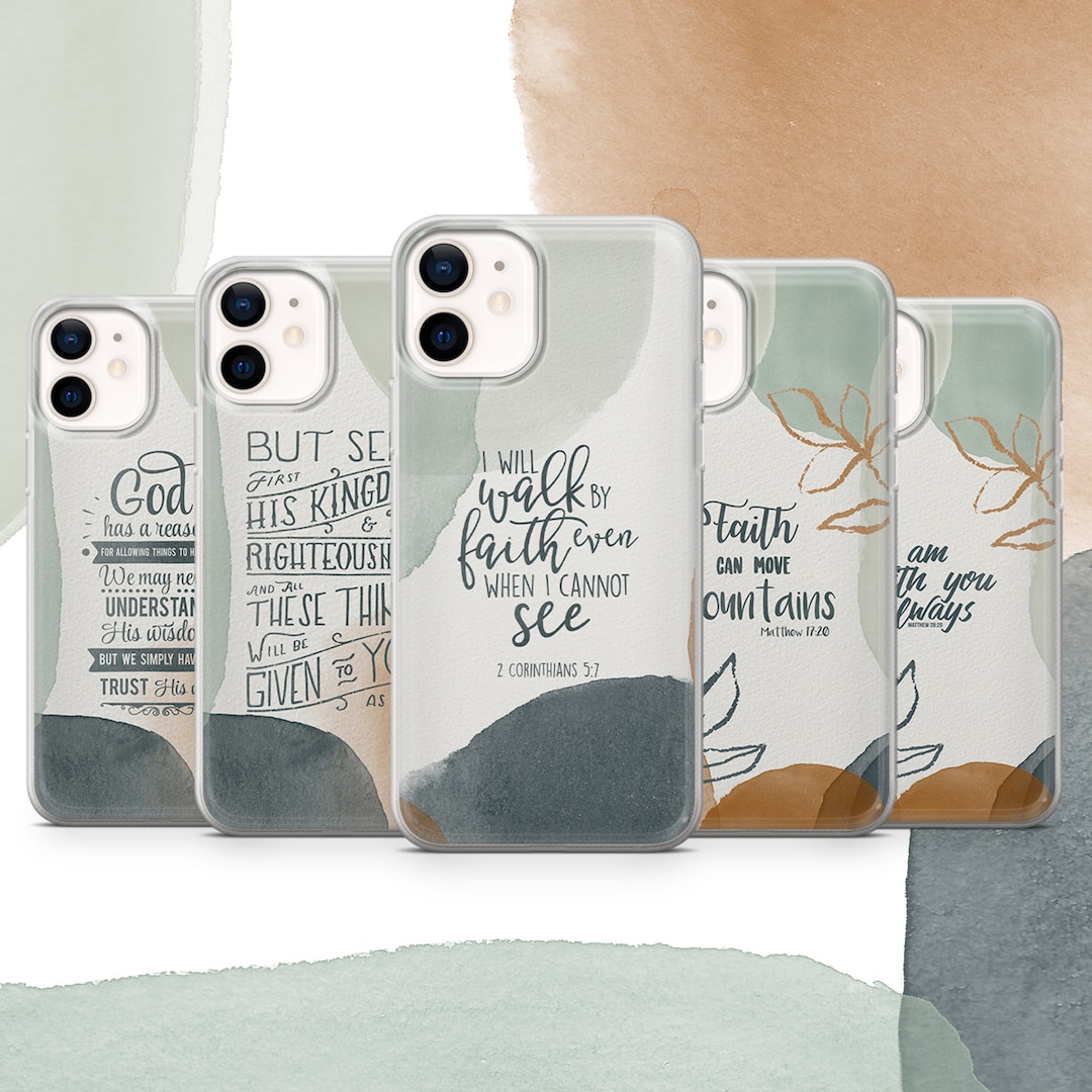 Faith Bible Verse Phone Case for iPhone 17pro, 16E, 15, 14, 13 Samsung ...