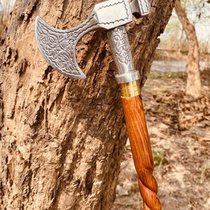 Victoria Axe Walking Stick Cane, Antique Walking Cane, Walking Stick ...