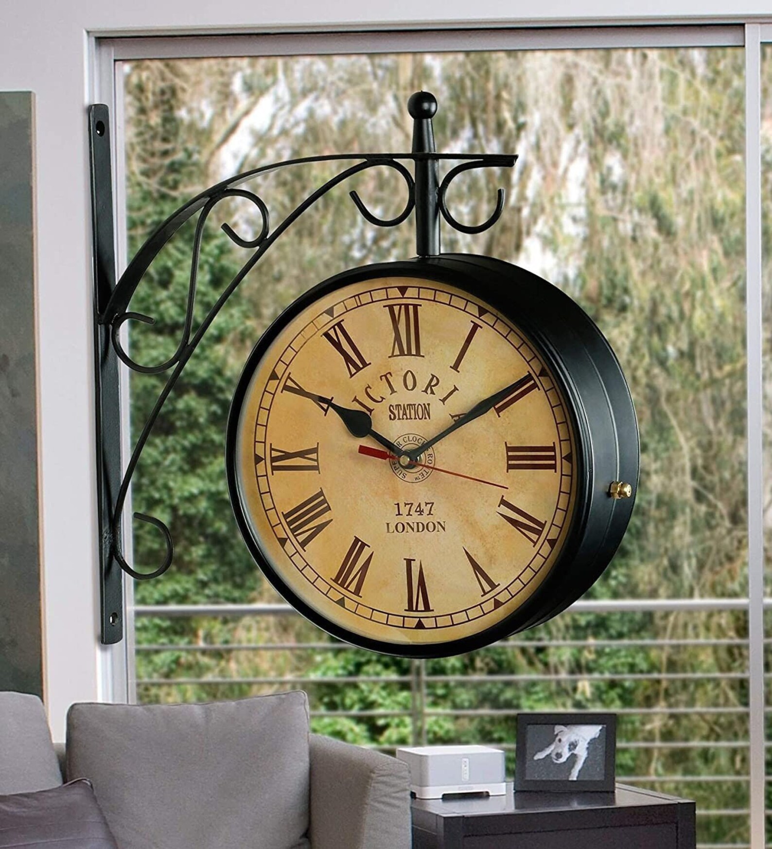 Victoria Station Clock, Wall Mounted Station Clock Black Antique ...