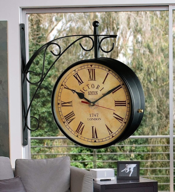 Victoria Station Clock Wall Mounted Station Clock Black - Etsy