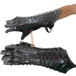 Medieval Nazgul Gloves Black Gauntlets Steel Medieval Armor - Etsy