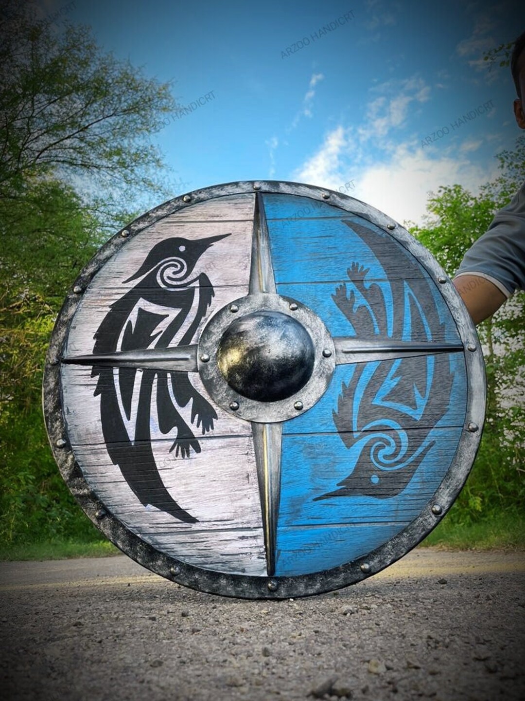 Medieval Decor Viking Shield, Authentic Eivor Valhalla Revan Battleworn ...