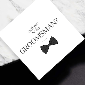 4x4 Minimalist Groomsman Proposal Card Will You Be My Groomsman Bridal ...