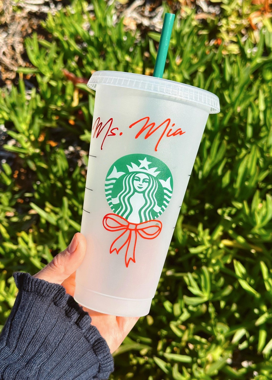 Personalized Starbucks Cold Cup W/ Heart - Venti 24oz Size Iced Coffee ...