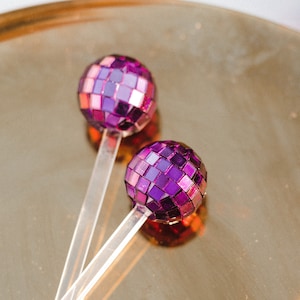 Purple Disco Ball Stir Stick 1pc | Stirrer Sticks | Purple Mirror ...