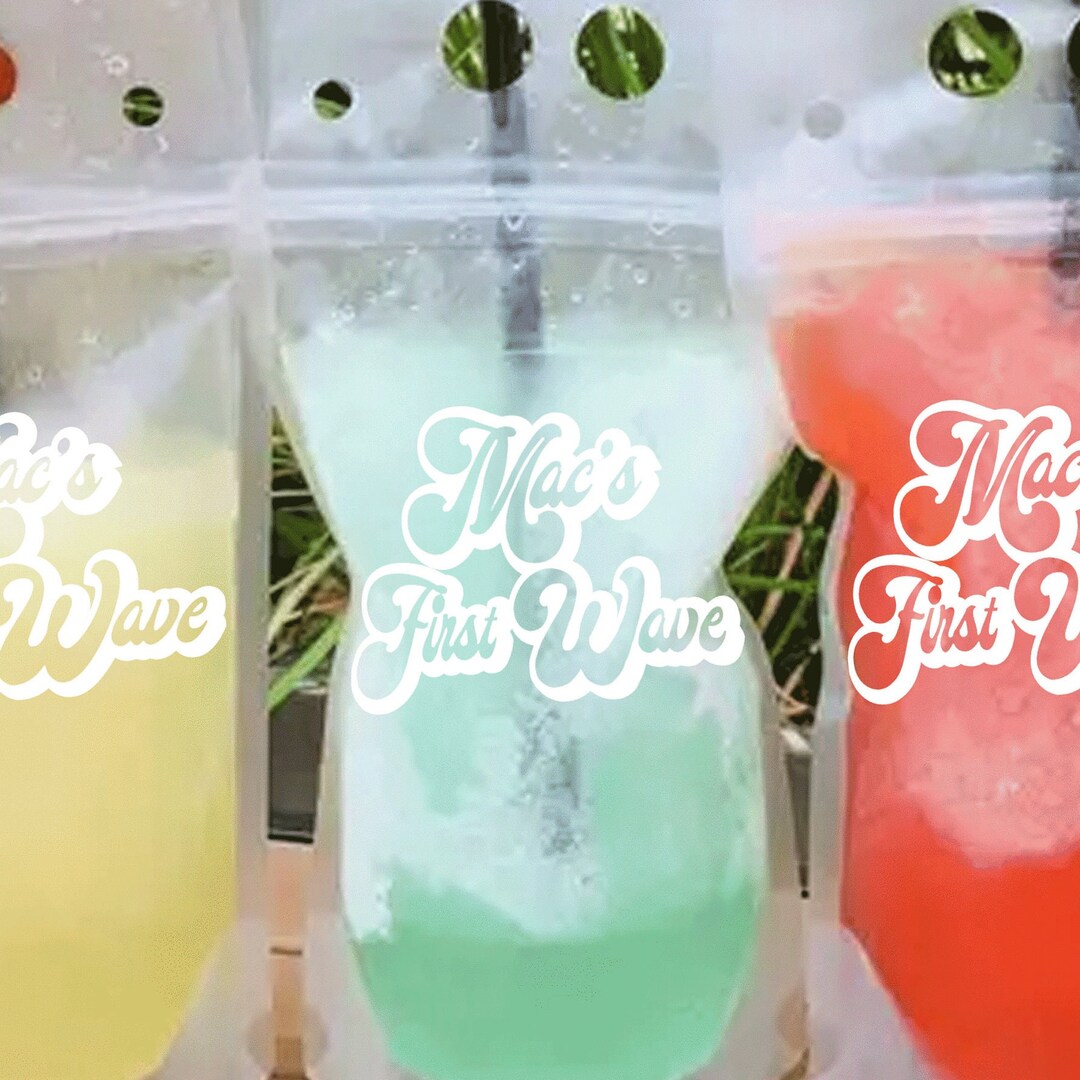 Custom Event Party Drink Pouches W/ Straw Custom Logo Custom - Etsy