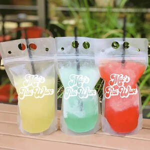 Custom Event Party Drink Pouches W/ Straw - Custom Logo Custom Birthday ...