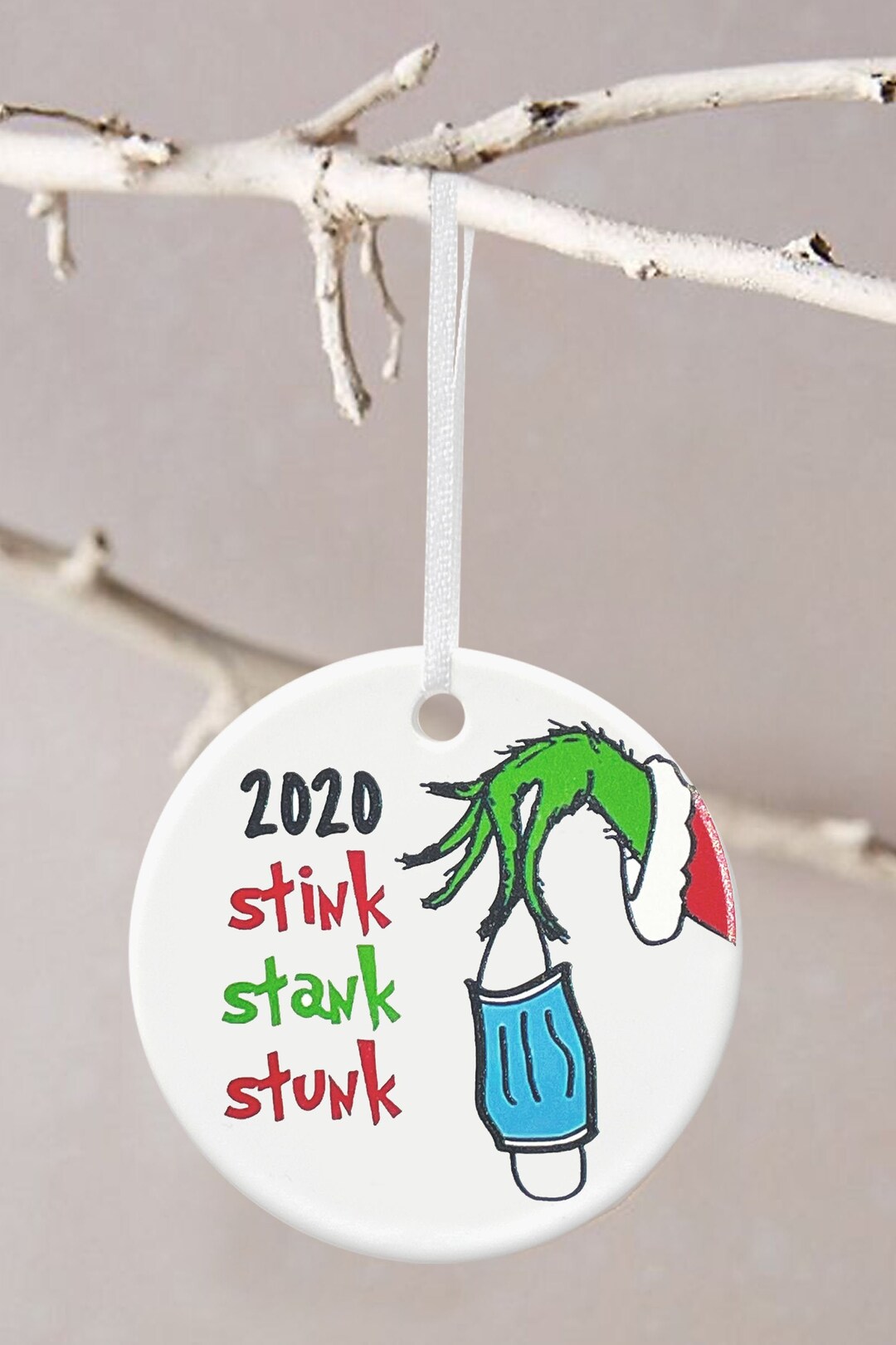 2020 Christmas Ornament Grinch Christmas Ornament COVID Grinch Ornament ...