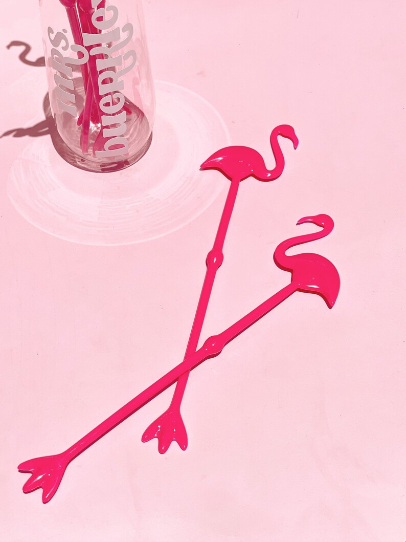 Pink Flamingo Stirrer Sticks | Tropical Bachelorette Party Decor, Set ...