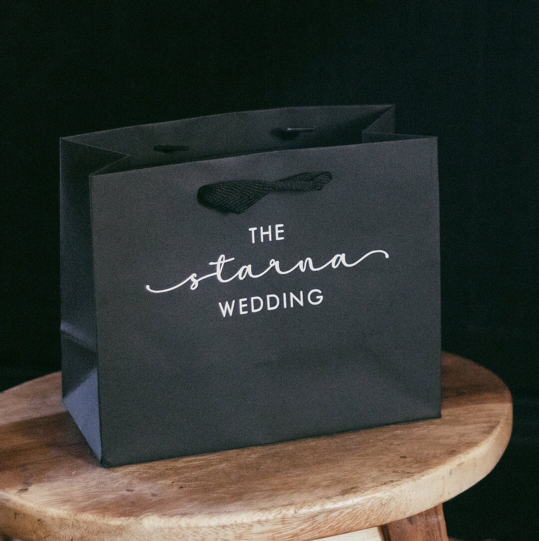 Elegant Black Gift Bag Welcome Gift Tote Bags for Wedding or ...