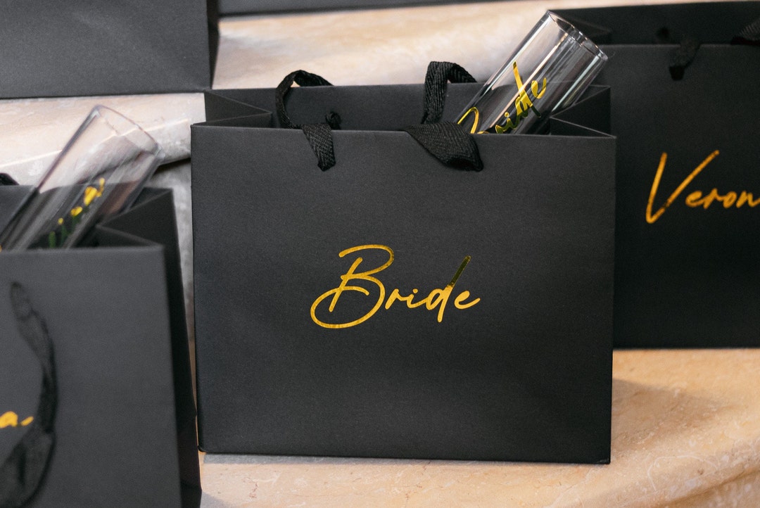 Elegant Black Gift Bag Welcome Gift Tote Bags Bachelorette Party Bag ...
