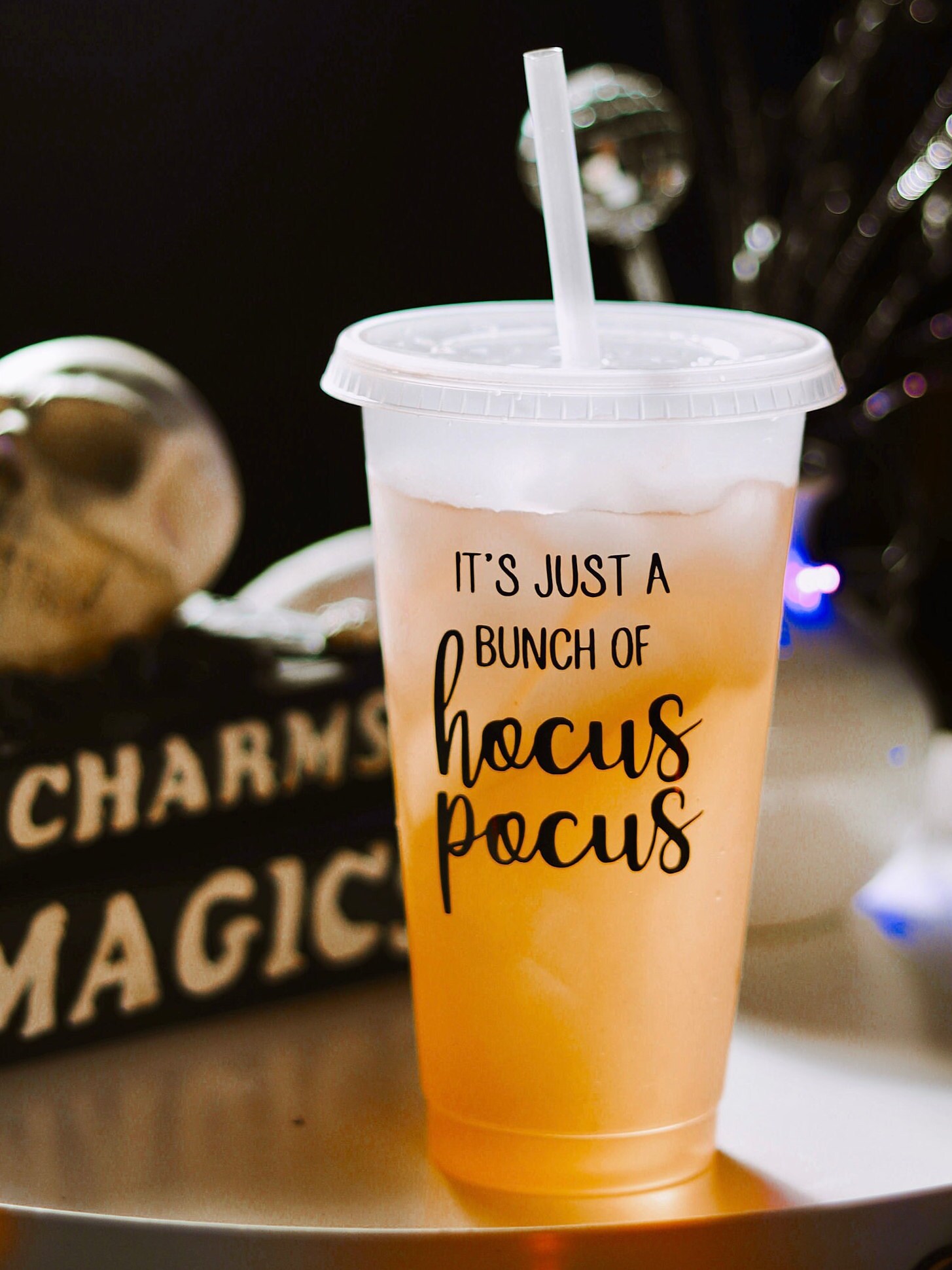 Reusable Party Cup W/ Hocus-pocus Halloween Theme Cup Clear - Etsy