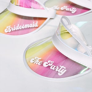 Vintage Retro Iridescent Personalized Bride Visor Bachelorette Visors ...