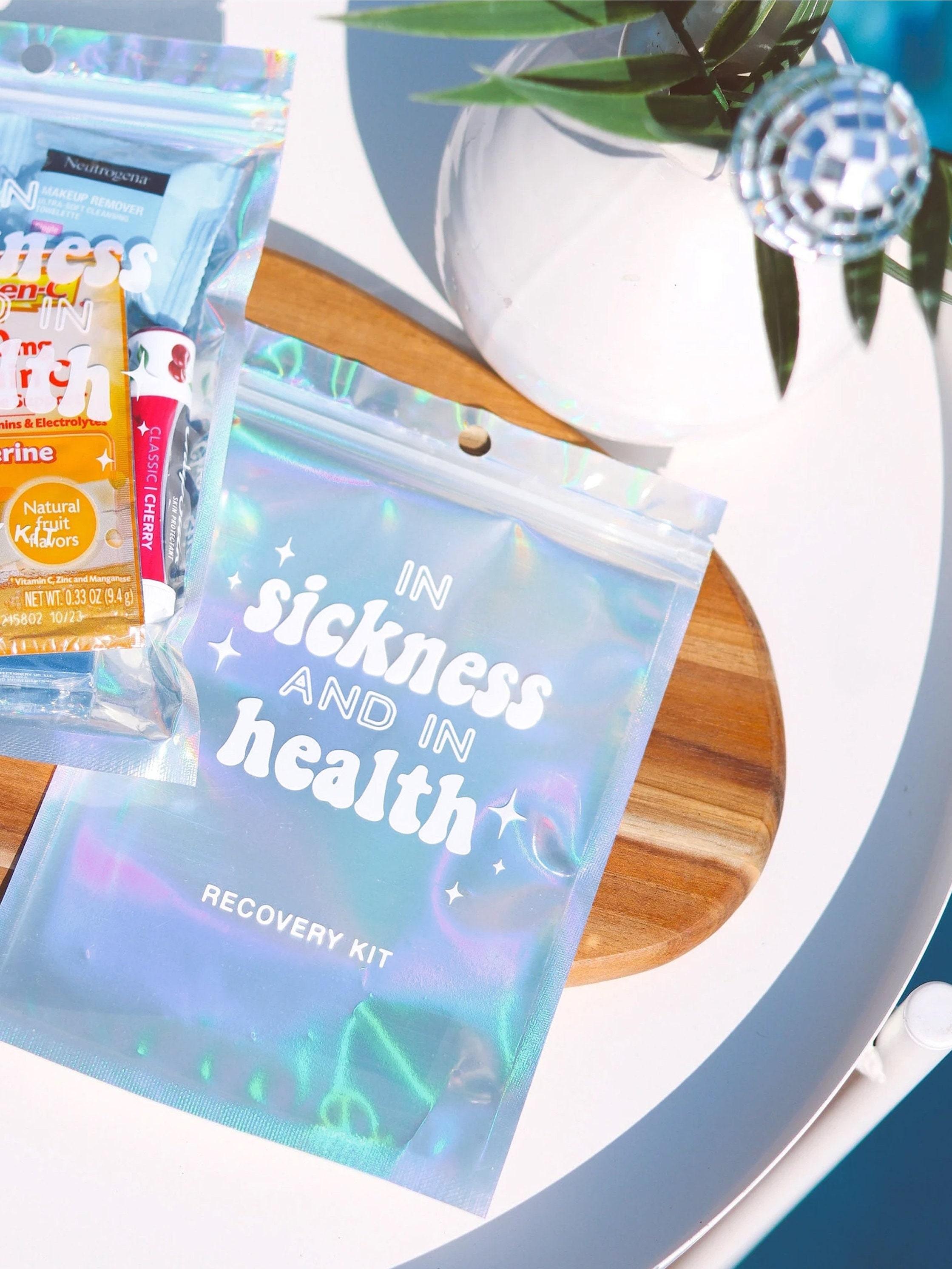 Silver Holographic in Sickness and in Health Hangover Kits - Etsy