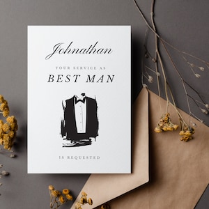 Personalized Groomsmen Proposal Card Best Man Proposal 4.25x5.5 Cards W ...